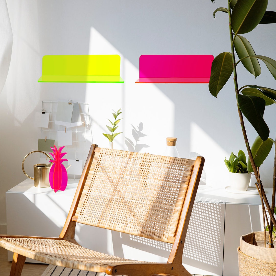 Neon Floating Shelves Acrylic Neon Translucent 2 Color Options - Etsy