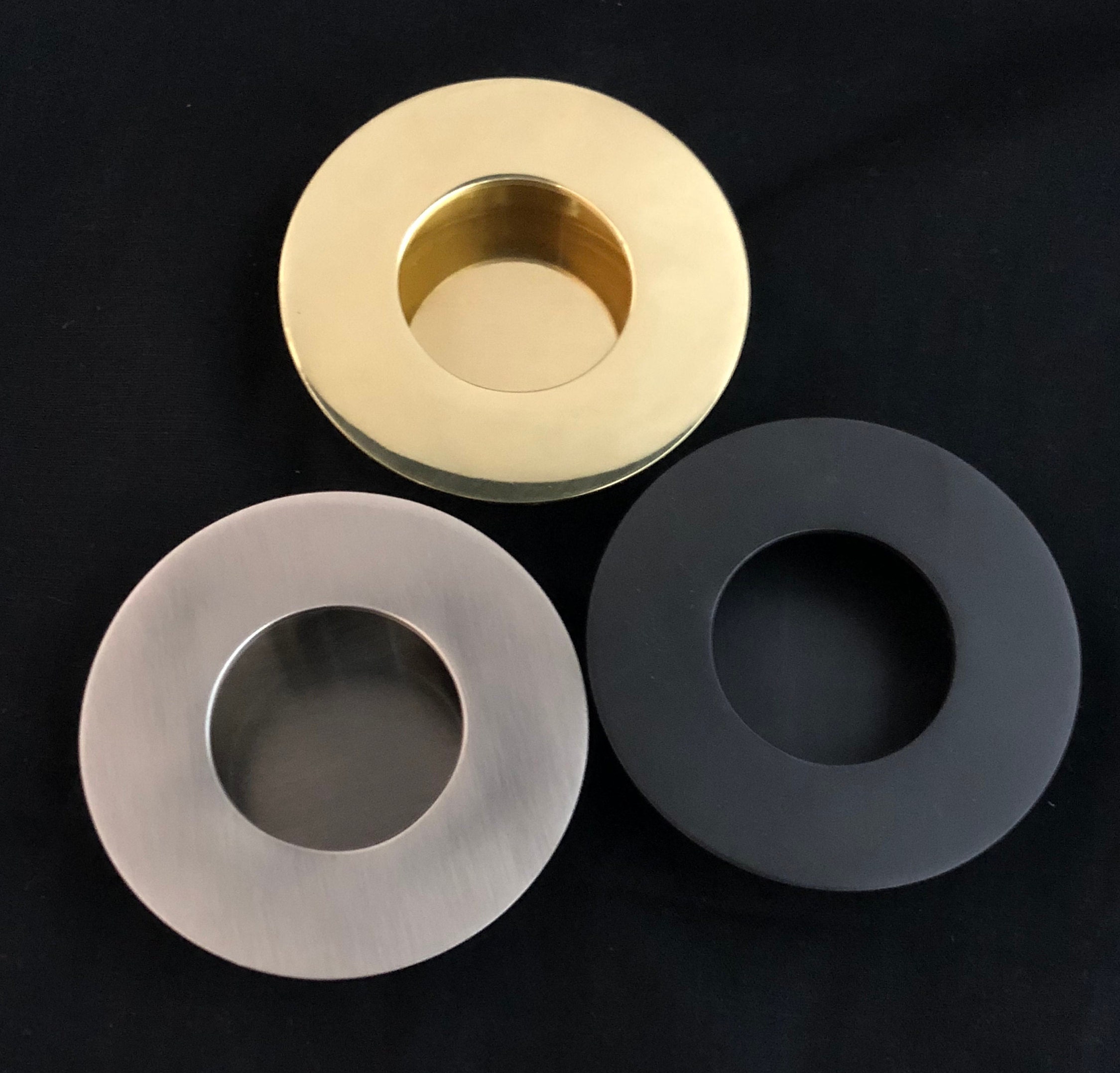 Solid Brass Round Flush Pull - Etsy