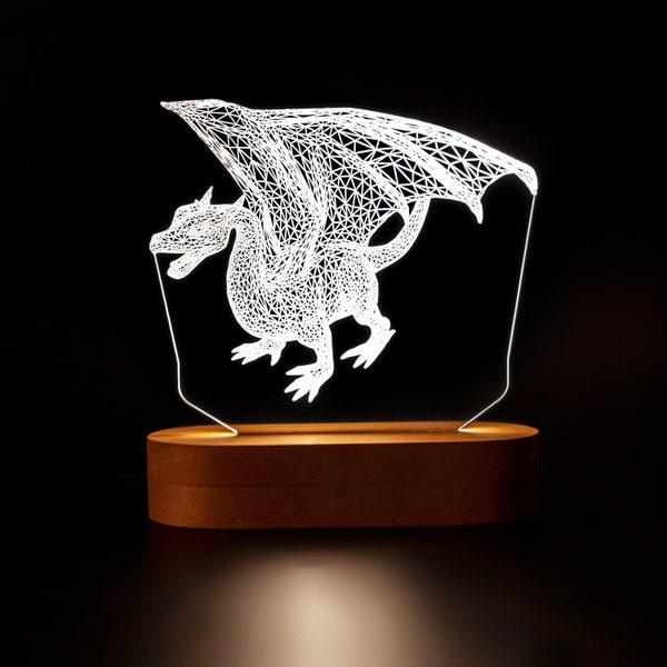 Dragon Led Light Svg - Etsy