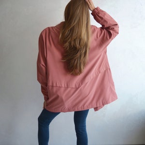 Mauve Rose 80s 90s Vintage Jacket, Long Oversized Jacket, Buttoned ...