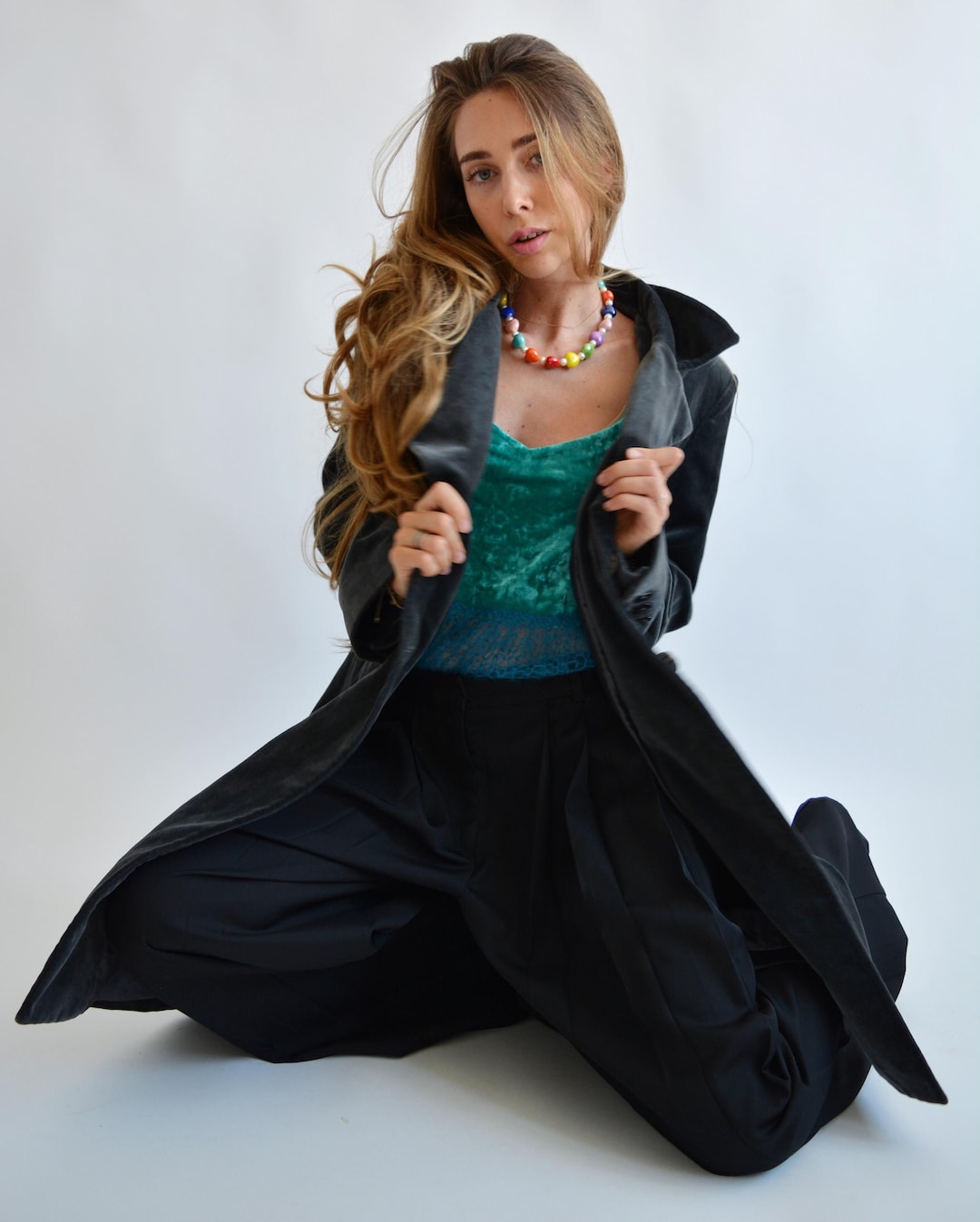 Francesca Ferrante Black Velvet Coat Vintage Never Worn Coat Single ...