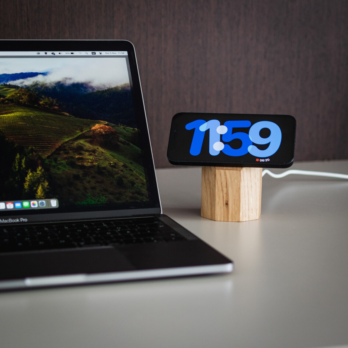 Wooden Magsafe Wireless Charger for Apple Iphone. Fast Qi Induction ...