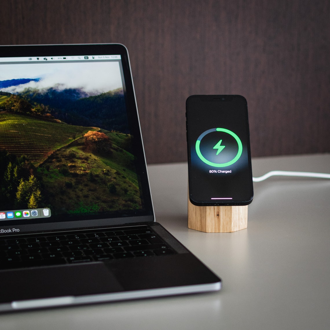 Wooden Magsafe Wireless Charger for Apple Iphone. Fast Qi Induction ...