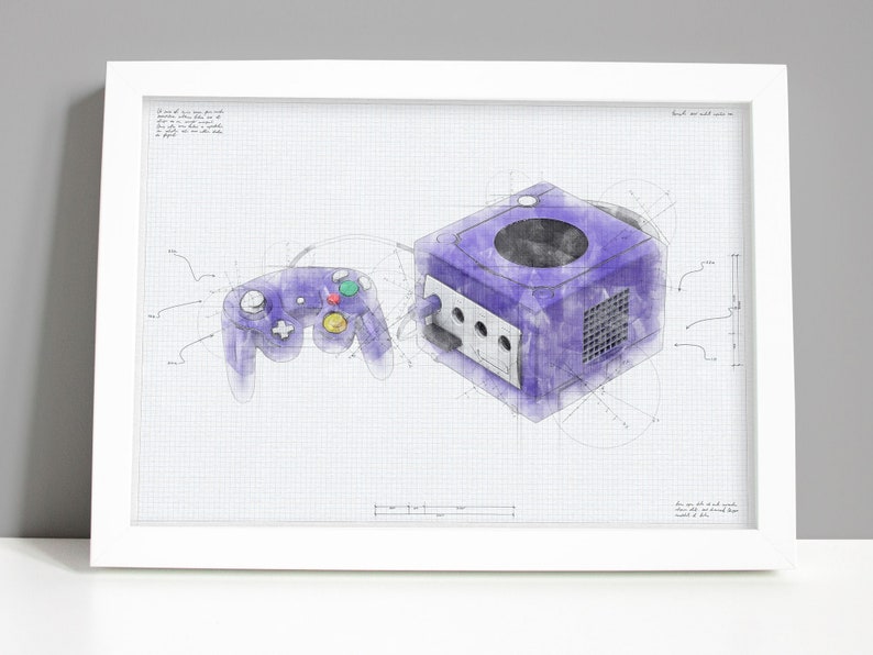 Gamecube Nintendo Concept Sketch Art Poster Print Retro | Etsy