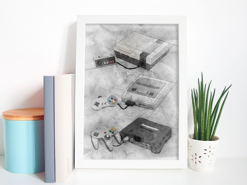 Evolution of the Games Console - Nintendo Art Poster Print Portrait ...