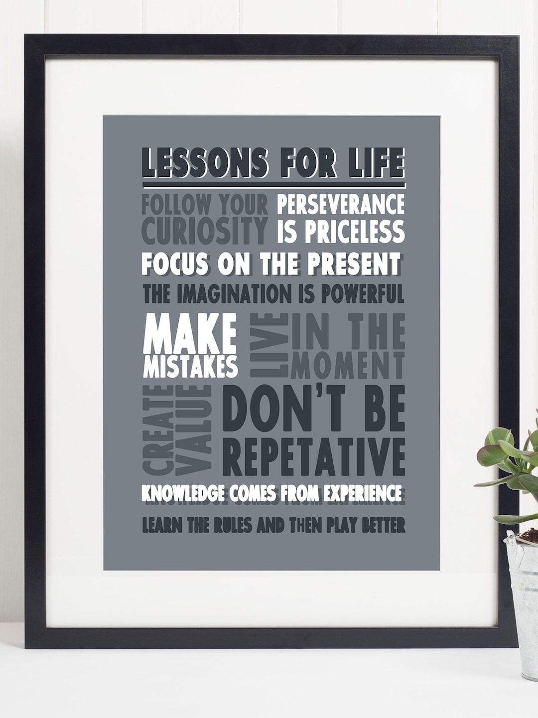 Lessons for Life Albert Einstein Life Lessons Art Poster Print ...