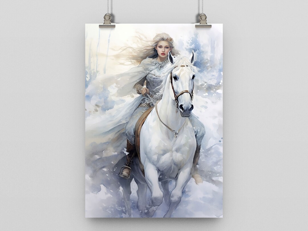 Snow Queen Print Classic Fairy Tale Mythical Art Home Decor Bedroom ...