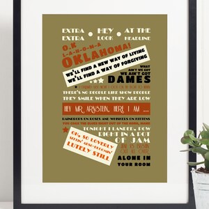 Classic Broadway Musicals Movie West End Theatre Quote Art Print ...