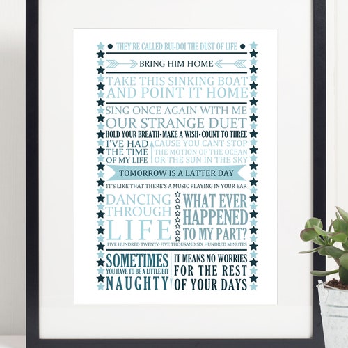 Theatre West End Musical Broadway Quote Art Print Poster | Etsy