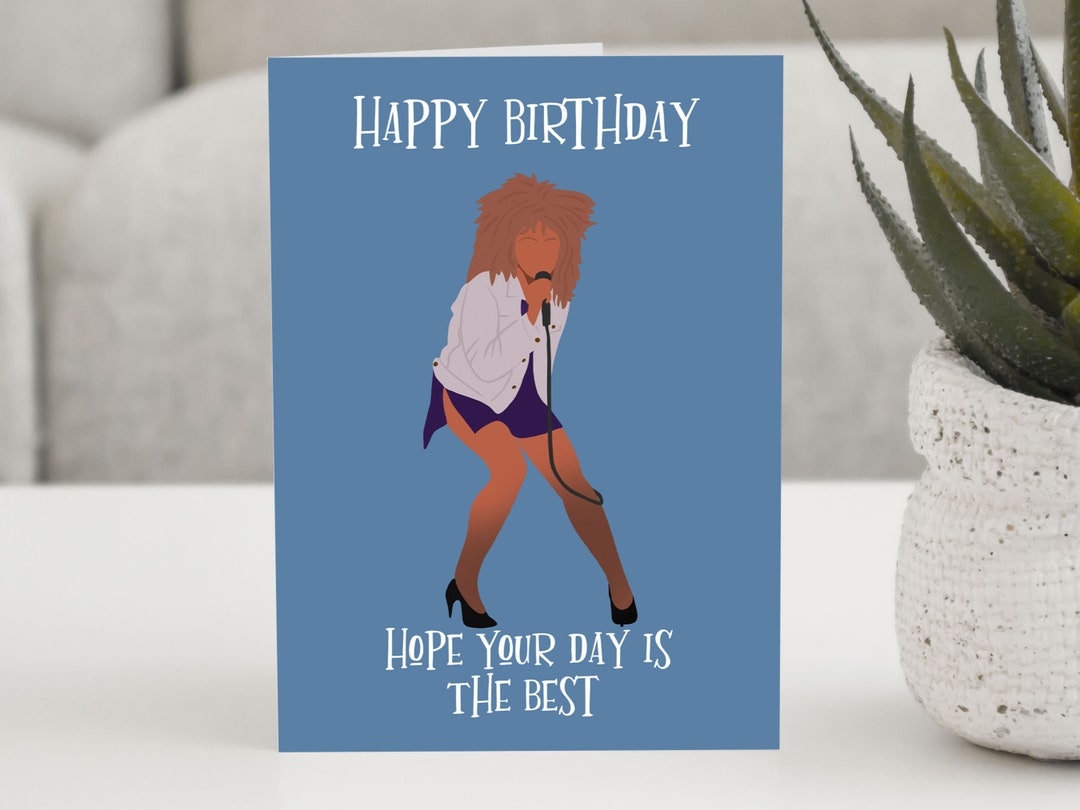Tina Turner Birthday Card Birthday Card Personalised Birthday Greeting ...