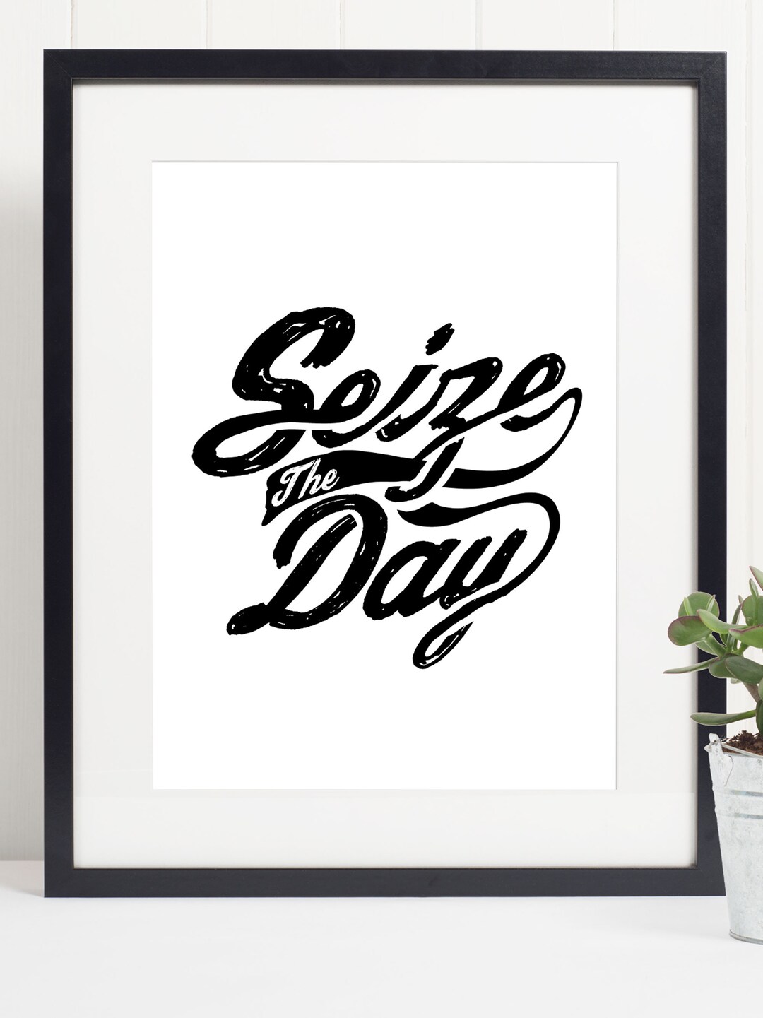 Seize the Day Quote Art Print Poster - Inspirational Motivational ...