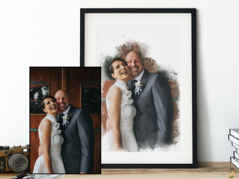 Custom Wedding Anniversary Portrait Watercolour From Your Photo ...