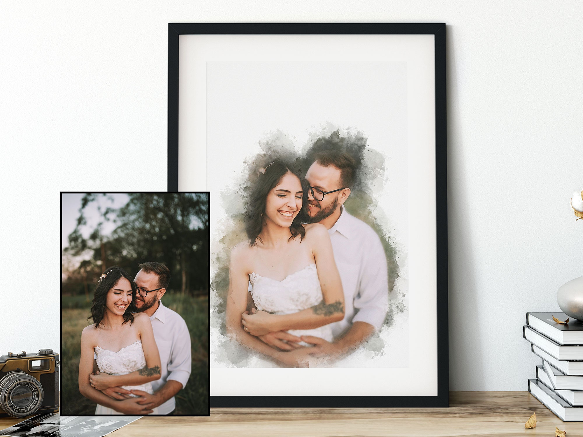 Custom Wedding Anniversary Portrait Watercolour From Your Photo ...