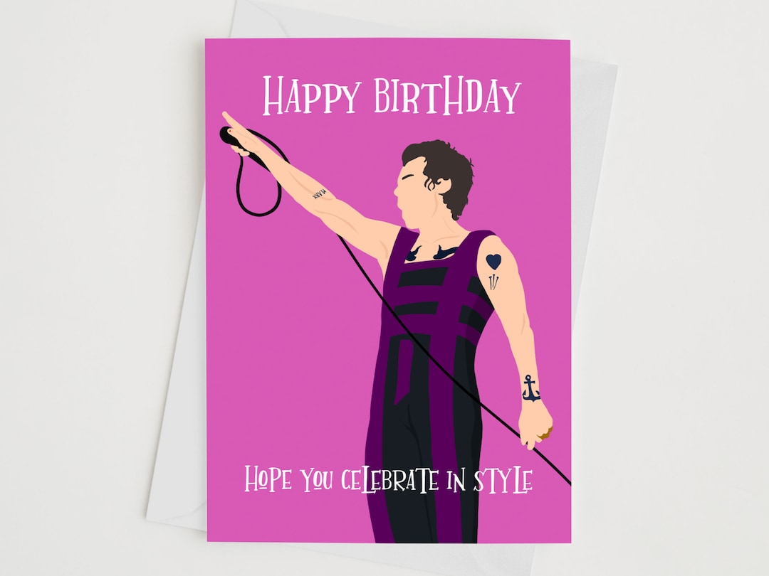 Harry Styles Birthday Card Personalised Birthday Greeting Card Harry ...