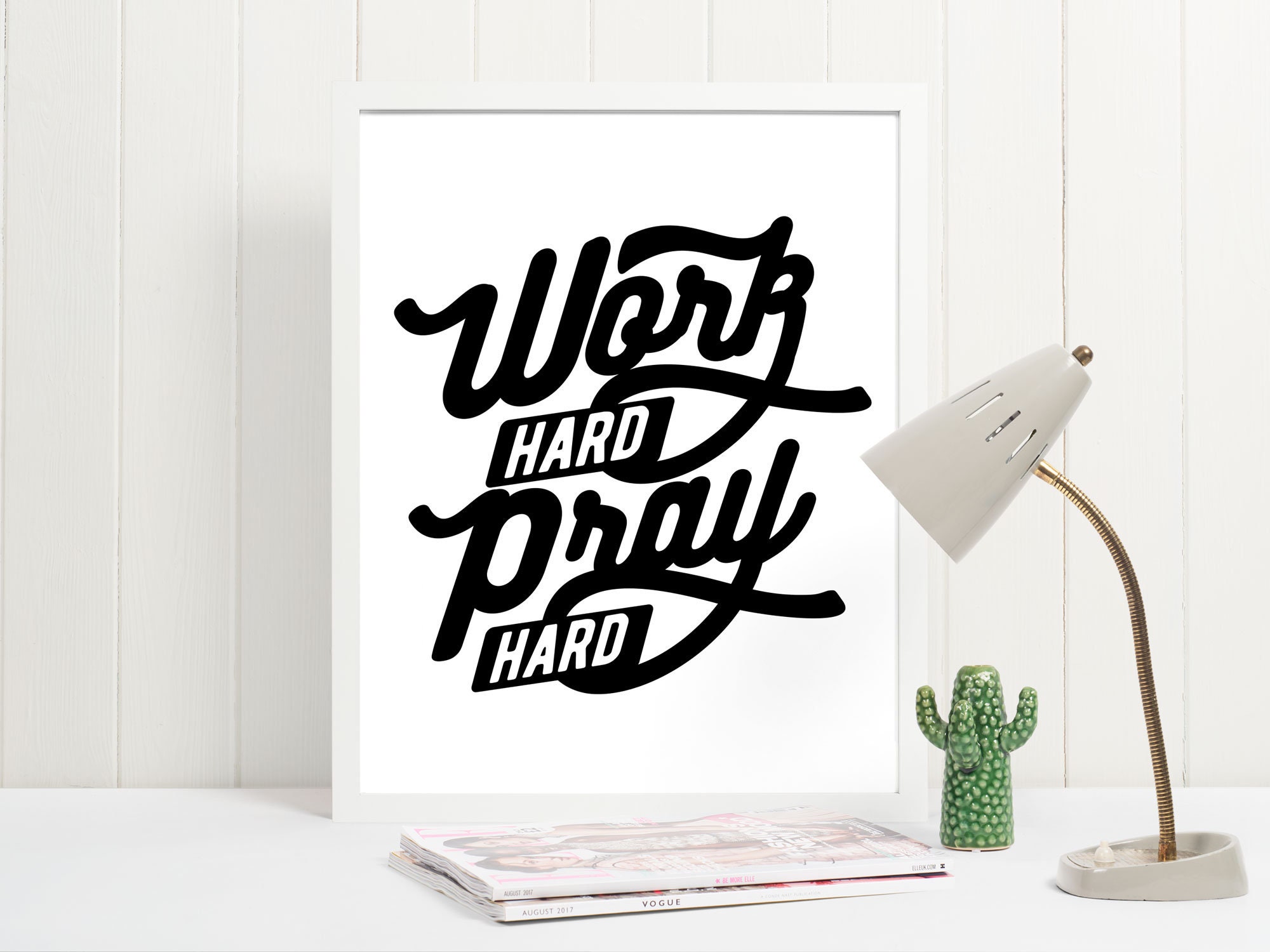 Work Hard Pray Hard Quote Art Print Poster Inspirational | Etsy