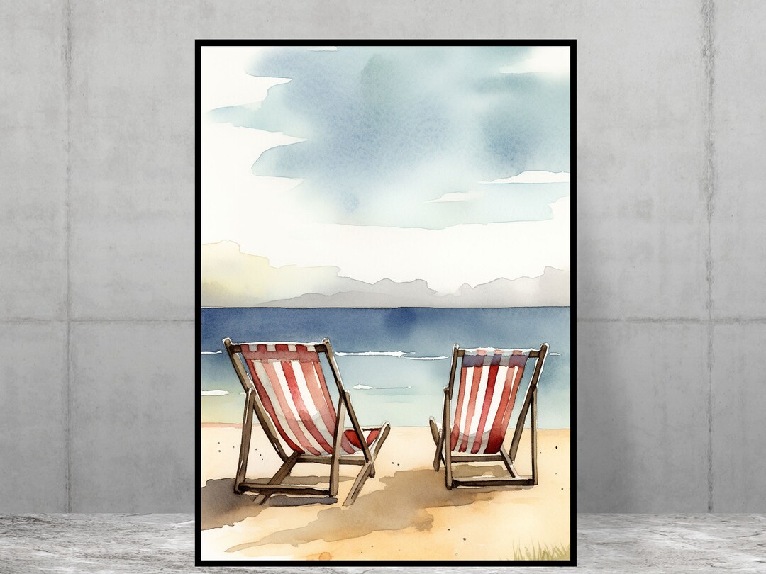 Seaside Deck Chairs Scene | Coastal Image | Coastal Scenes ...