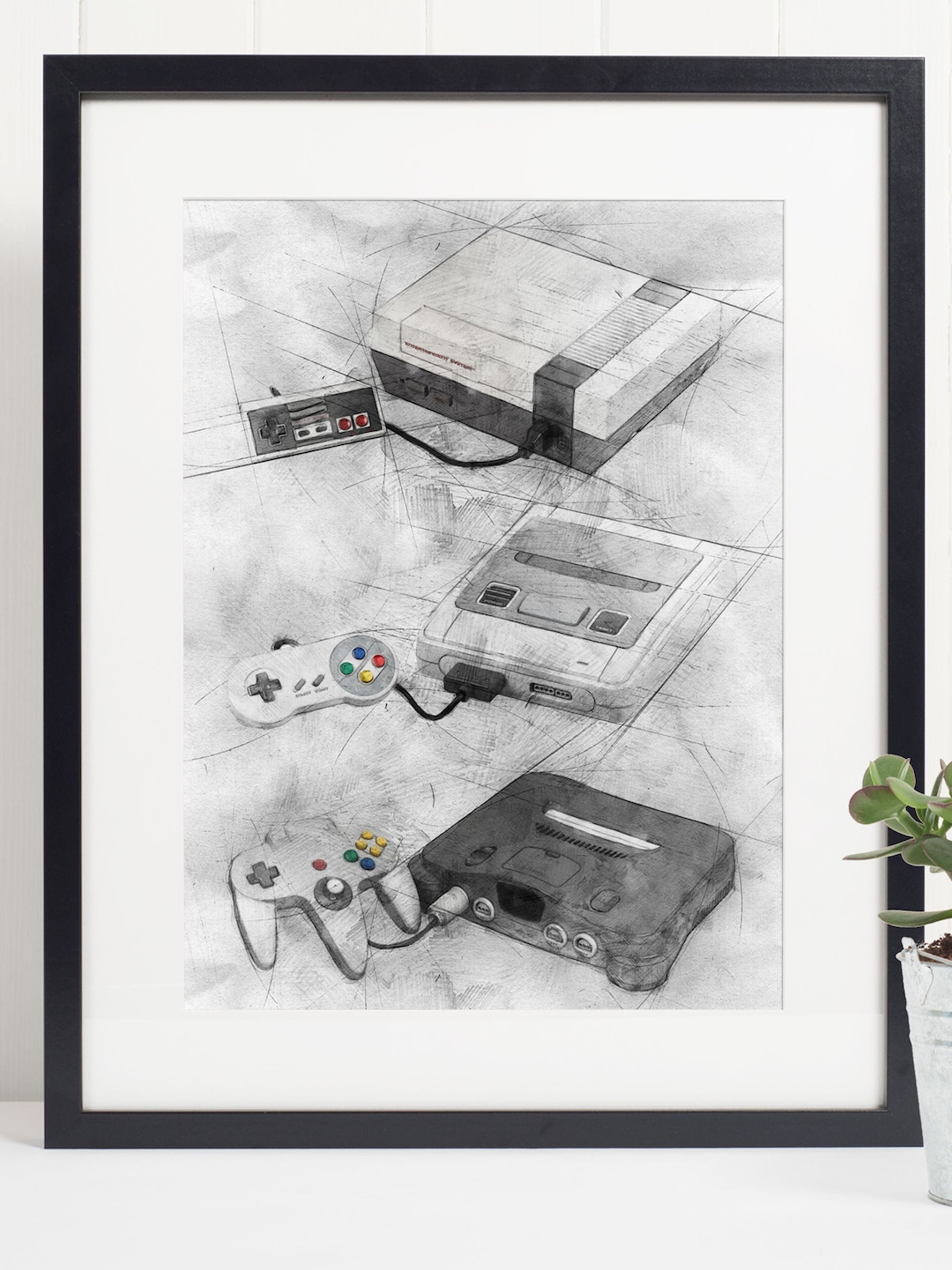 Evolution of the Games Console - Nintendo Art Poster Print Portrait ...