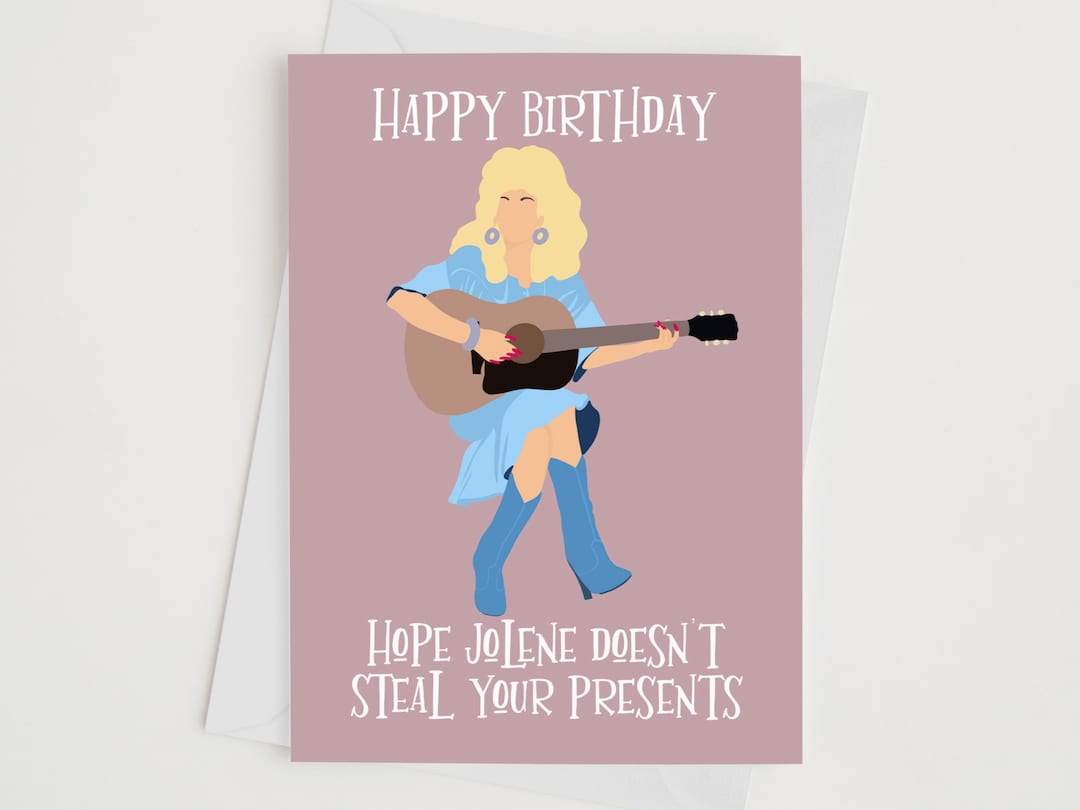 Dolly Parton Birthday Card Jolene Birthday Card Personalised Birthday ...