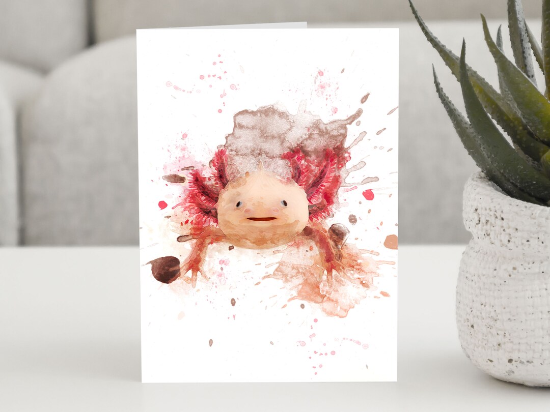 Axolotl Greeting Card Animal Lover Personalised Cute Greeting Card - Etsy