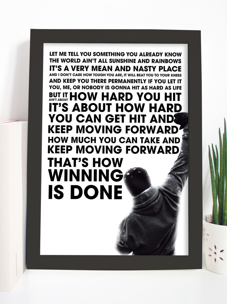 Rocky Quote Print Art Poster Inspirational Motivational Wall - Etsy