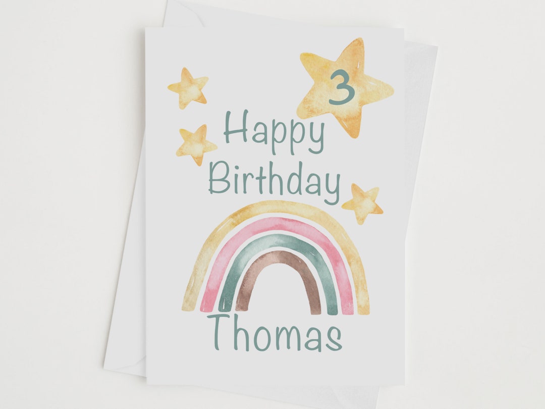 Happy Birthday | 3 Today | Personalised | Funny Greeting Card ...