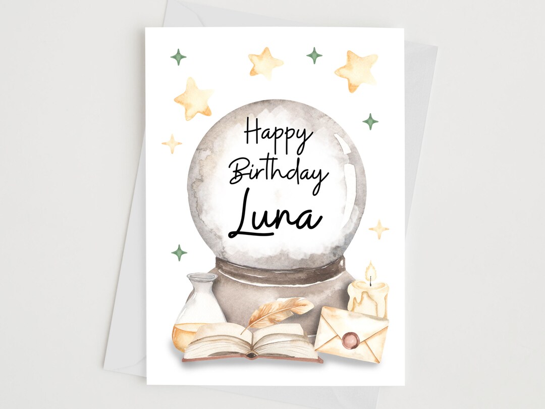 Happy Birthday Card Personalised Magic Card Childs Card Name Greeting ...