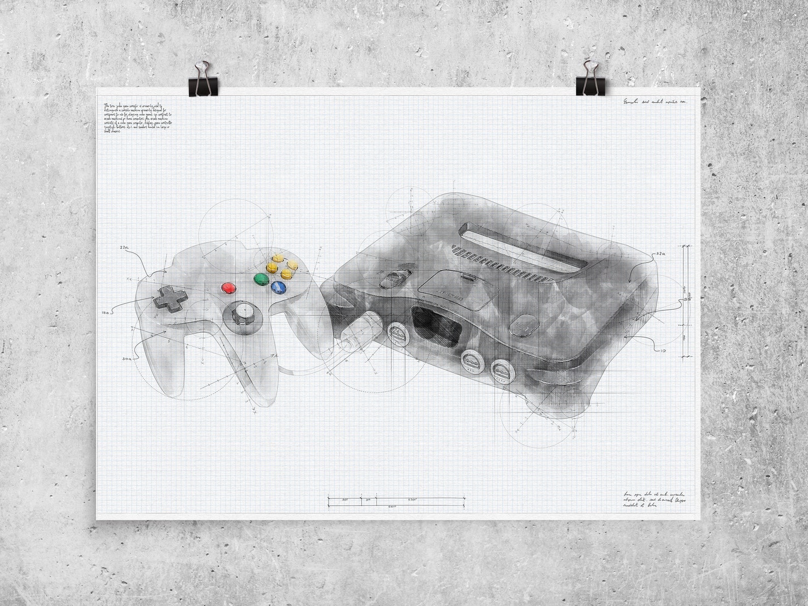 Video Game Console Nintendo N64 Concept Sketch Art Poster | Etsy