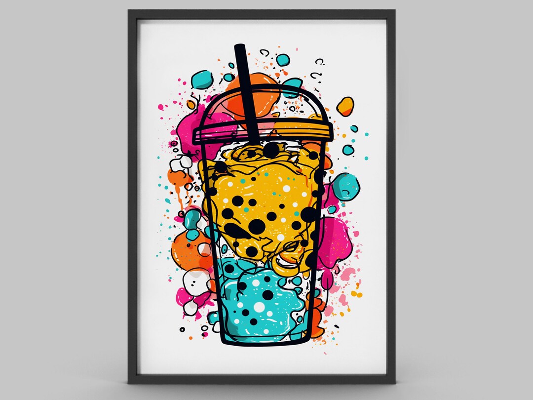 Bubble Tea Graffiti Style Print Poster Print Home Decor Teen Room Games ...