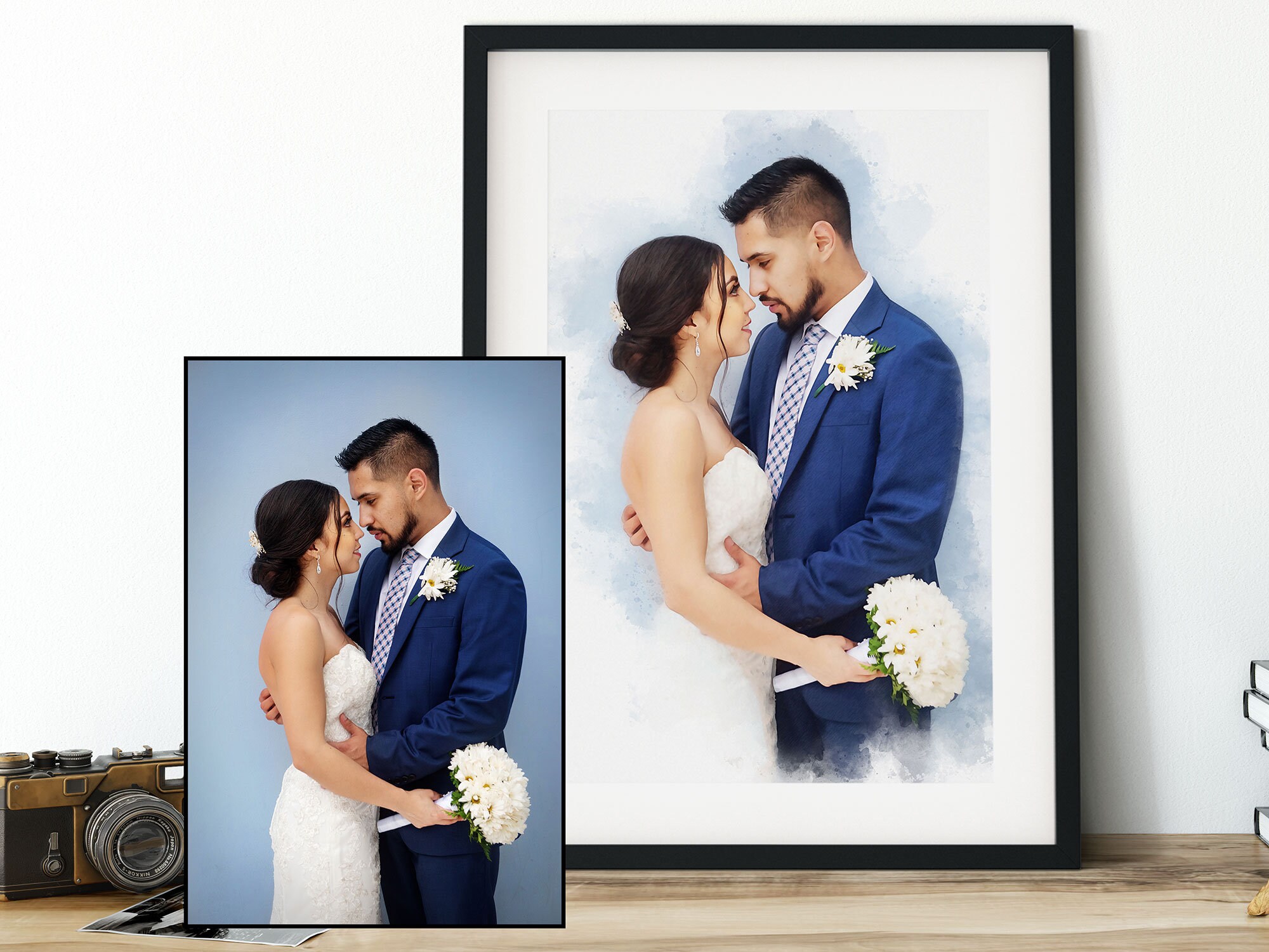 Custom Wedding Anniversary Portrait Watercolour From Your Photo ...