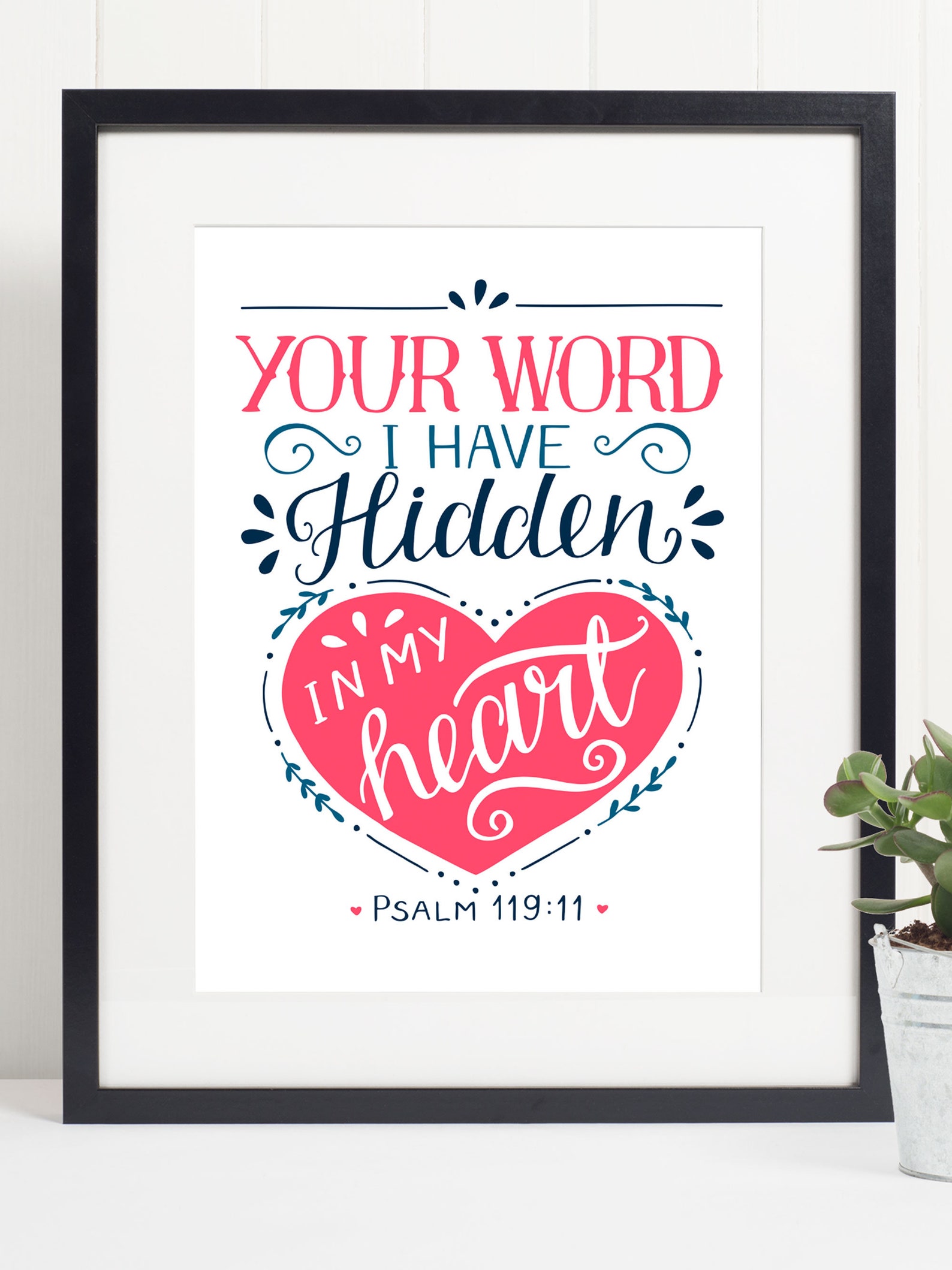 Psalm 119 Your Word I Have Hidden in My Heart Bible - Etsy