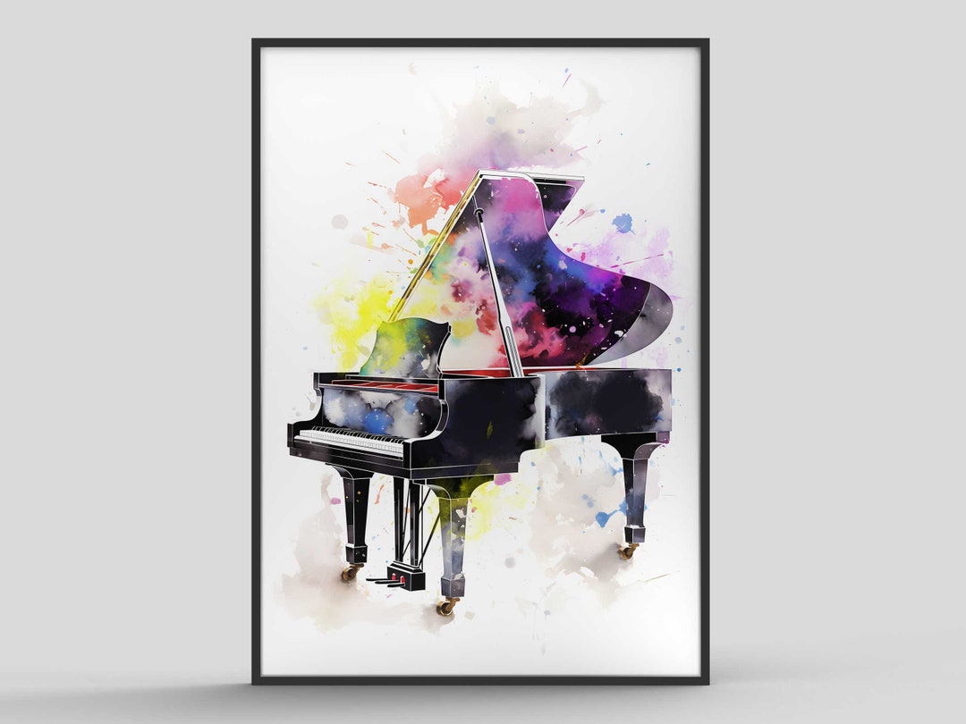 Grand Piano Splash Art Print - Music Lover - Music Art - Modern Splash ...