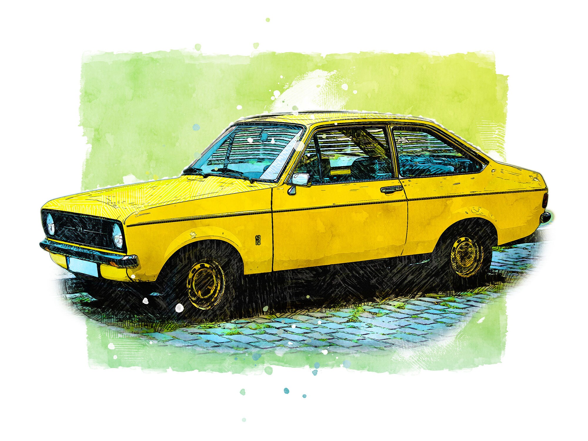 Custom Car Illustration From Your Photo Digital Illustration - Etsy UK