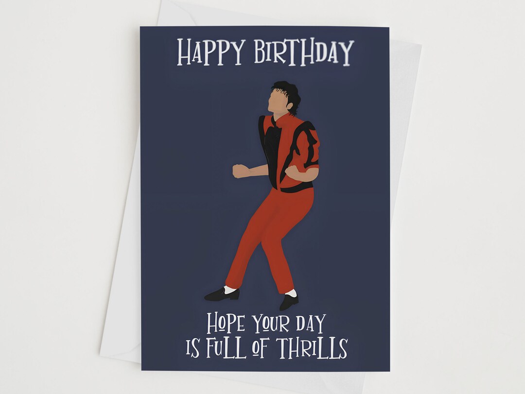 Micheal Jackson Birthday Card Thriller Birthday Card Personalised ...