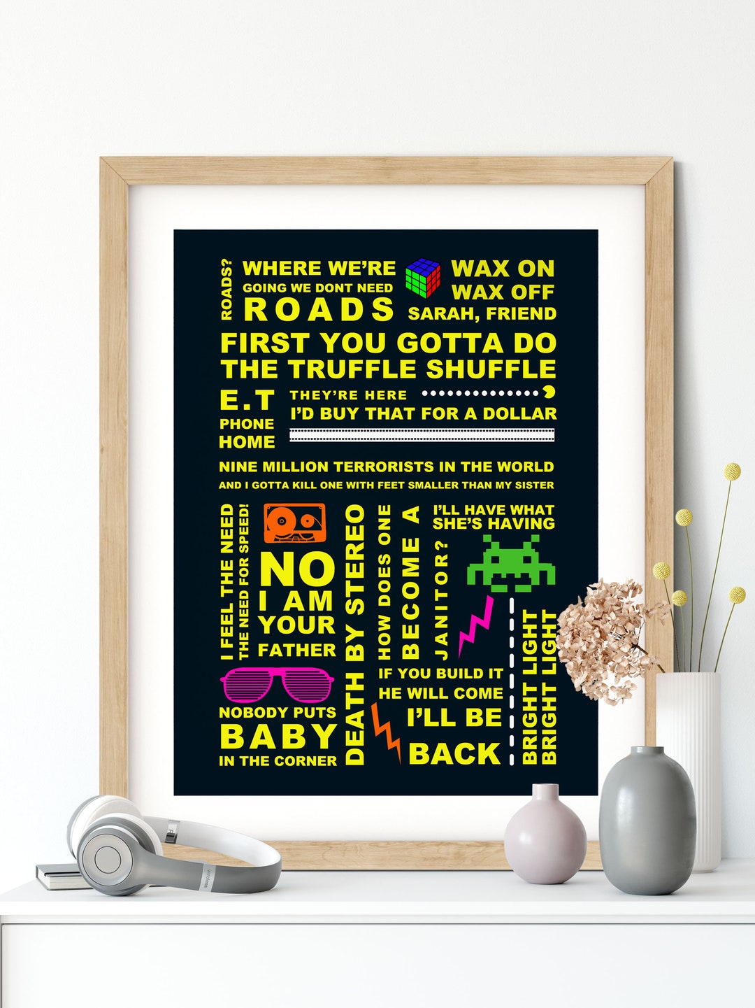 80s Movie Quotes Print Poster - Motivational, Inspirational, Retro, 80s ...