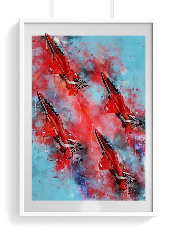 Red Arrows RAF Wall Art Splatter Art Poster Print - Etsy