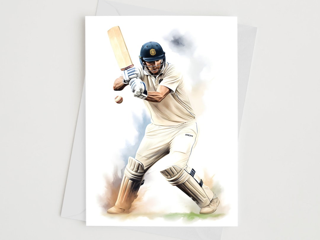 Cricket Player | Male Cricketer | Greeting Card | Splatter Art ...