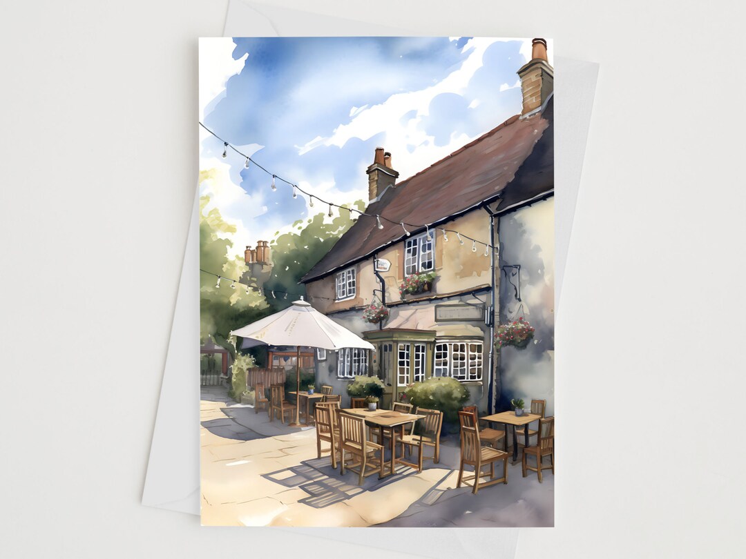 English Country Pub Greetings Card | English Countryside Image ...
