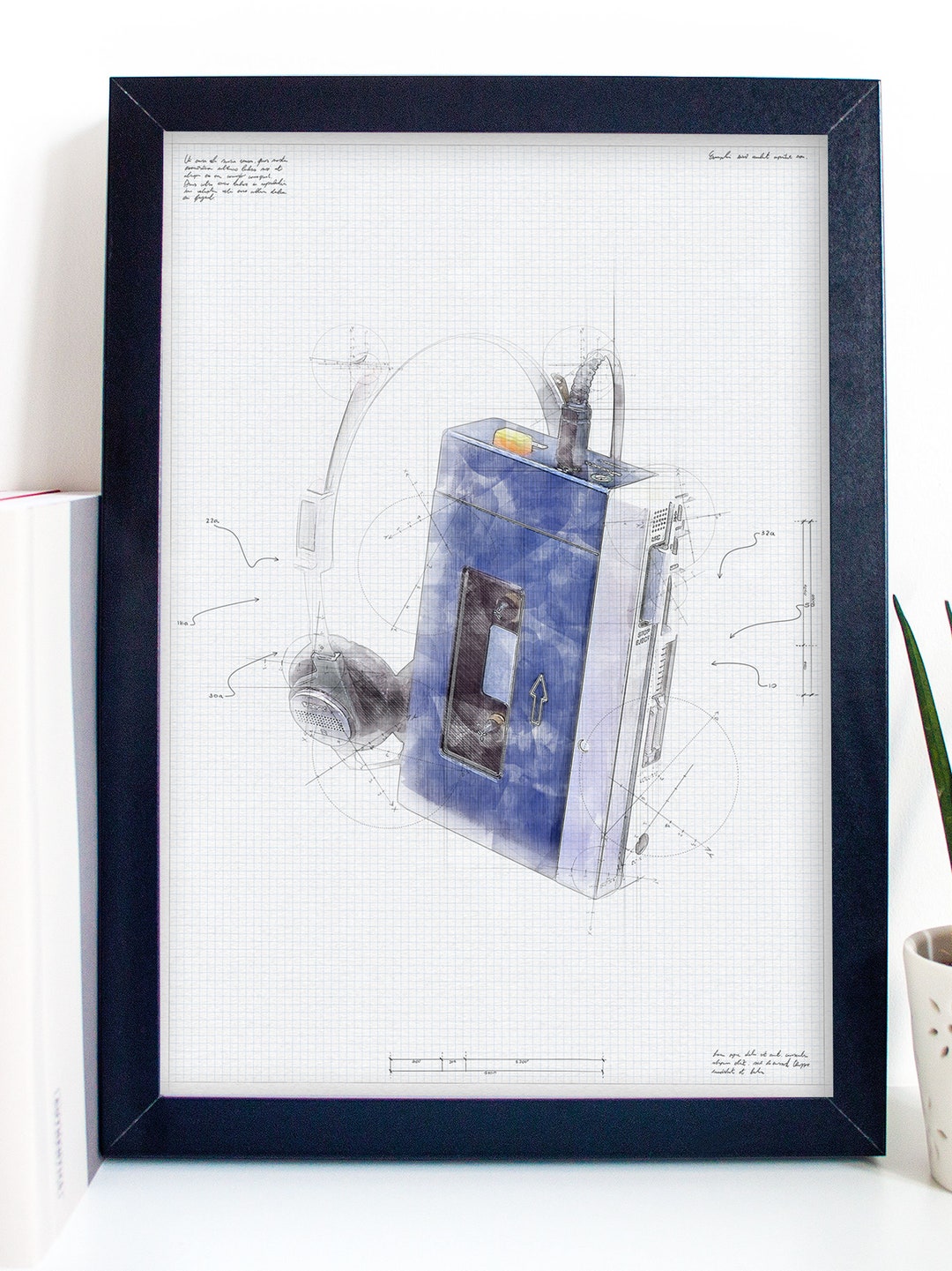 Personal Stereo Cassette Player Walkman Concept Sketch Window Art ...