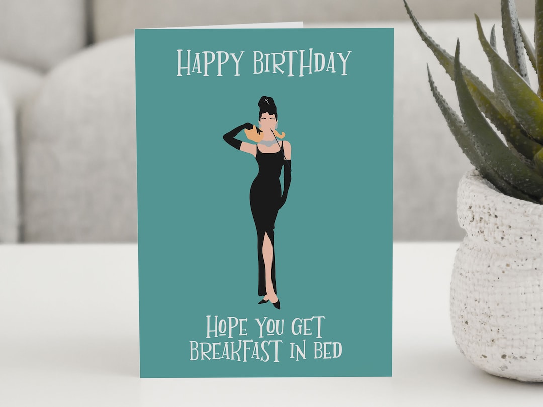 Audrey Hepburn Birthday Card | Breakfast at Tiffanys Birthday Card ...