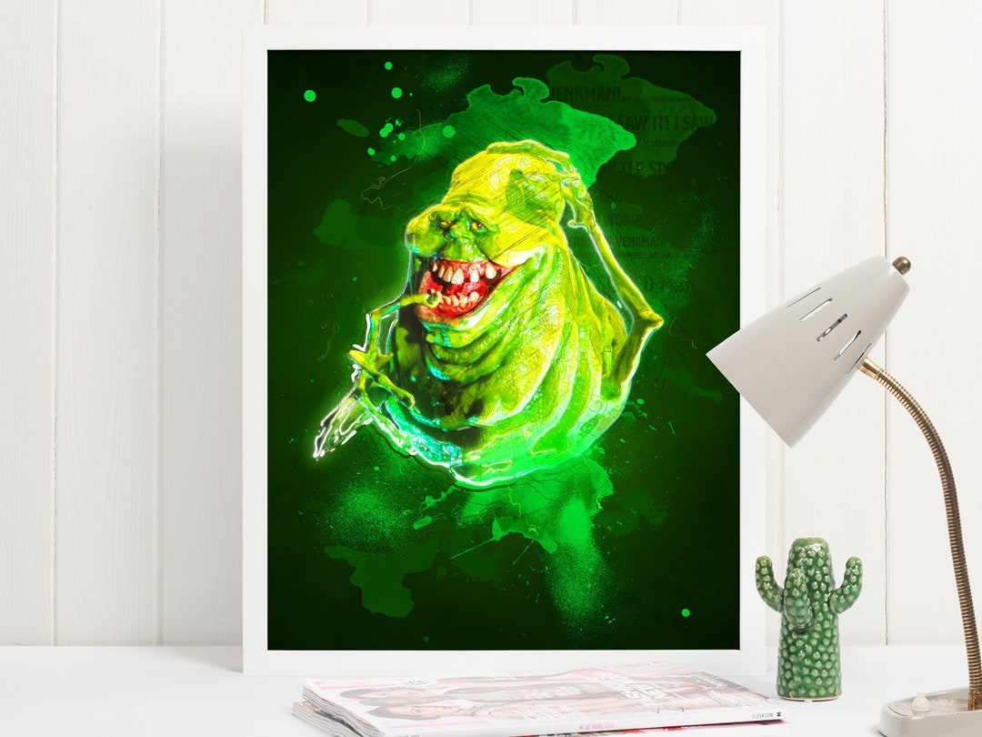 Ghostbusters Slimer Art Poster Print Wall Art Size A4 - Etsy