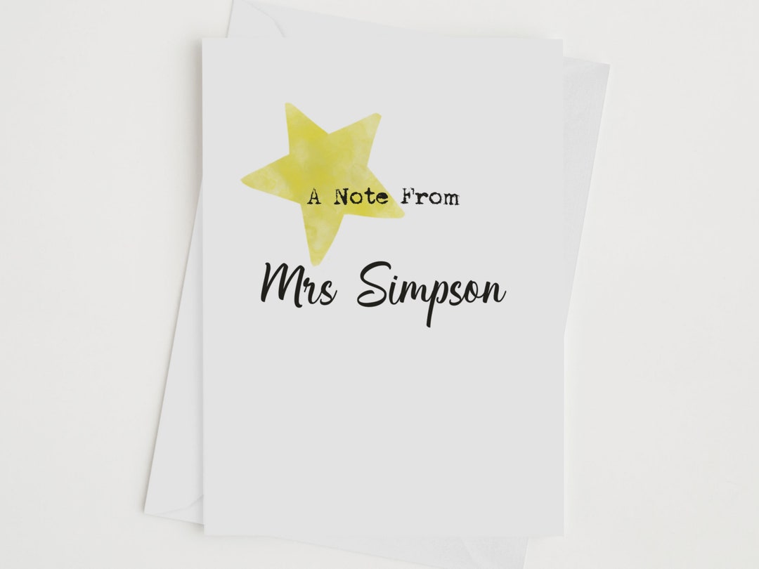 Personalised Cards for Teachers Teacher Pupil Cards Greetings Cards ...
