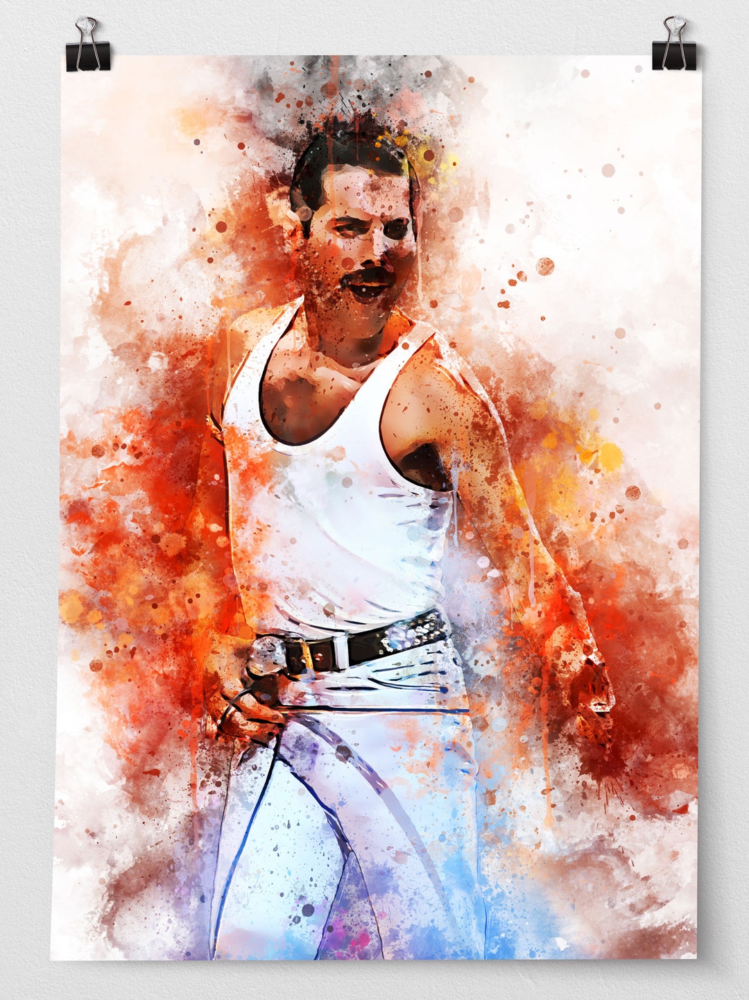 Freddie Mercury - Queen - Wall Art - Poster - Print - Splatter Art ...