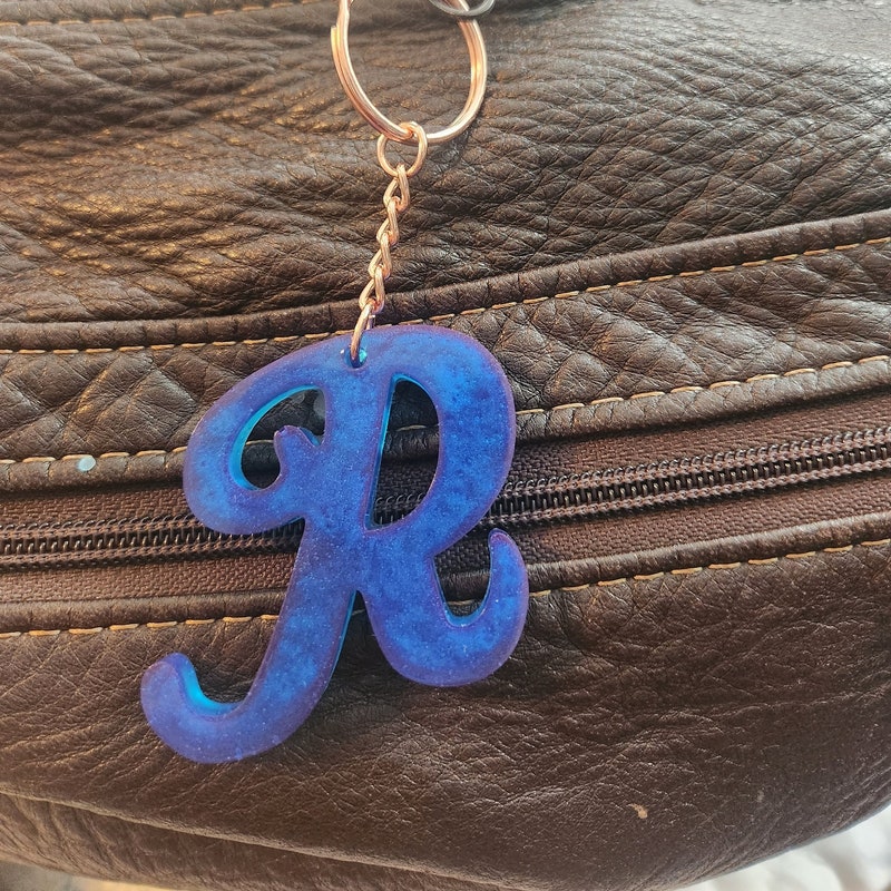 Initial Keychain - Etsy