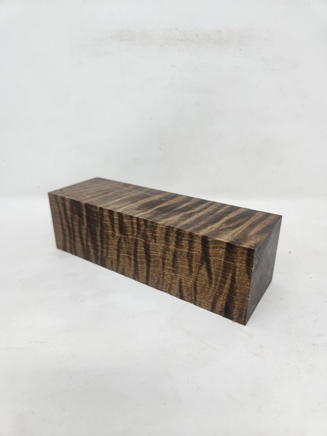 Stabilized Brown Dyed Curly Maple Highly Figured Knife Handle Blank ...