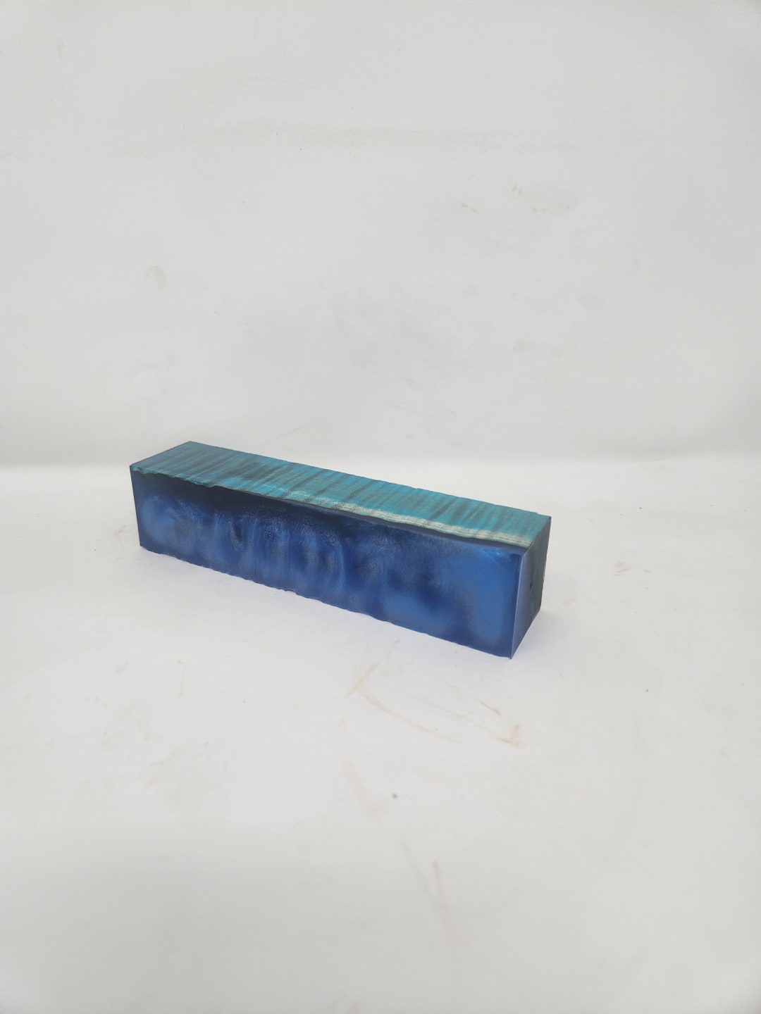 Hybrid Stabilized Blue Dyed Curly Maple With Blue Pearl Alumilite Epoxy ...