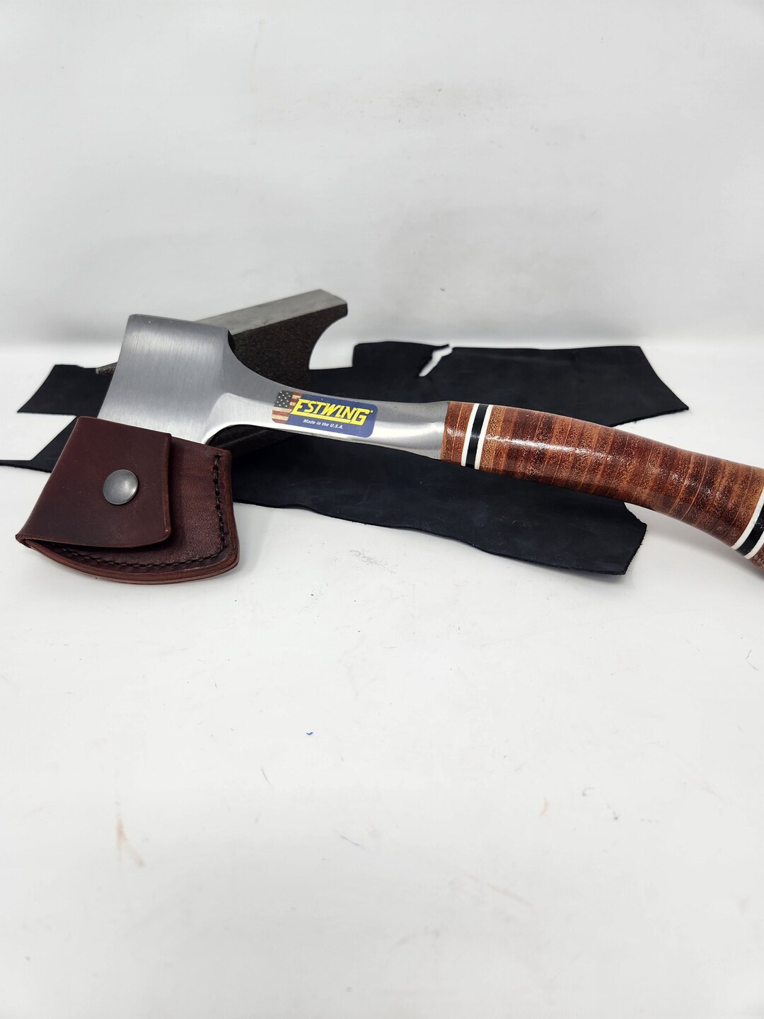 Genuine Leather Axe Sheath for Estwing E14A Sportsman's Axe 12" Camping ...