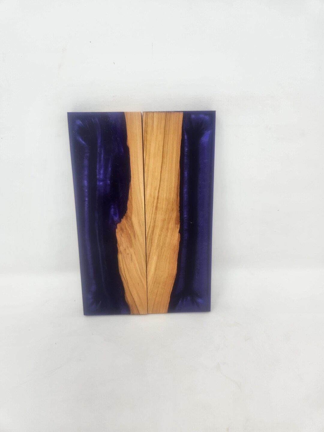 Pair of Hybrid Stabilized Bookmatched Olive Wood With Purple Alumilite ...