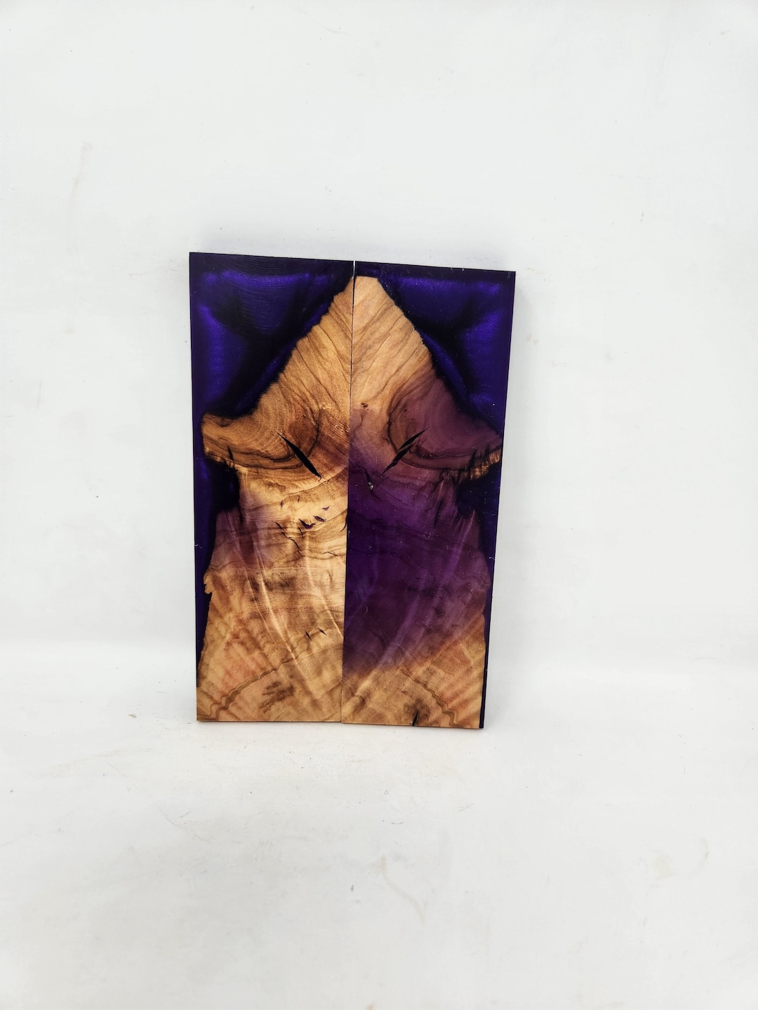 Pair of Hybrid Stabilized Bookmatched Olive Wood With Purple Alumilite ...
