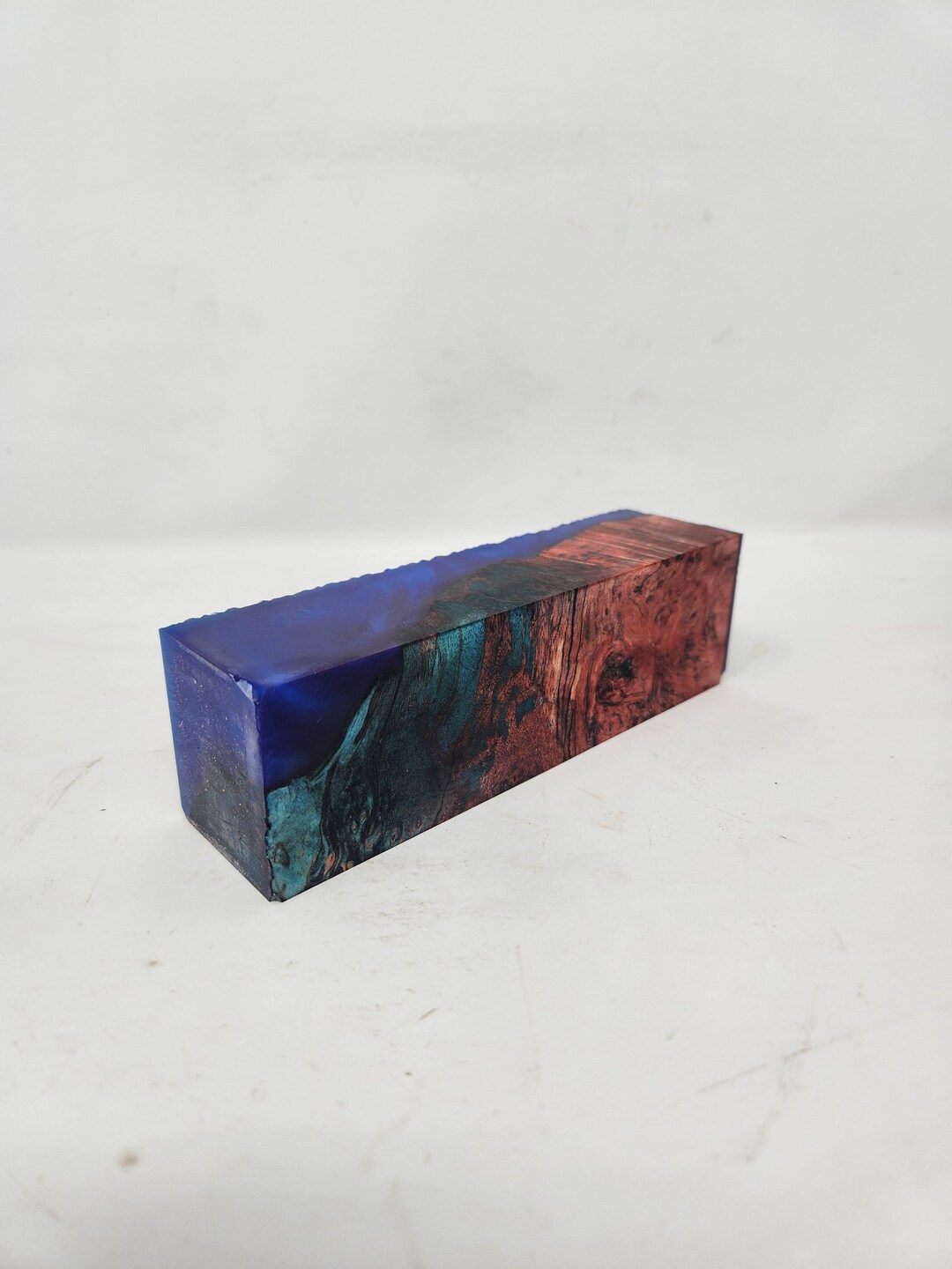 Hybrid Stabilized Double Dyed Red and Blue Spalted Maple With Blue ...