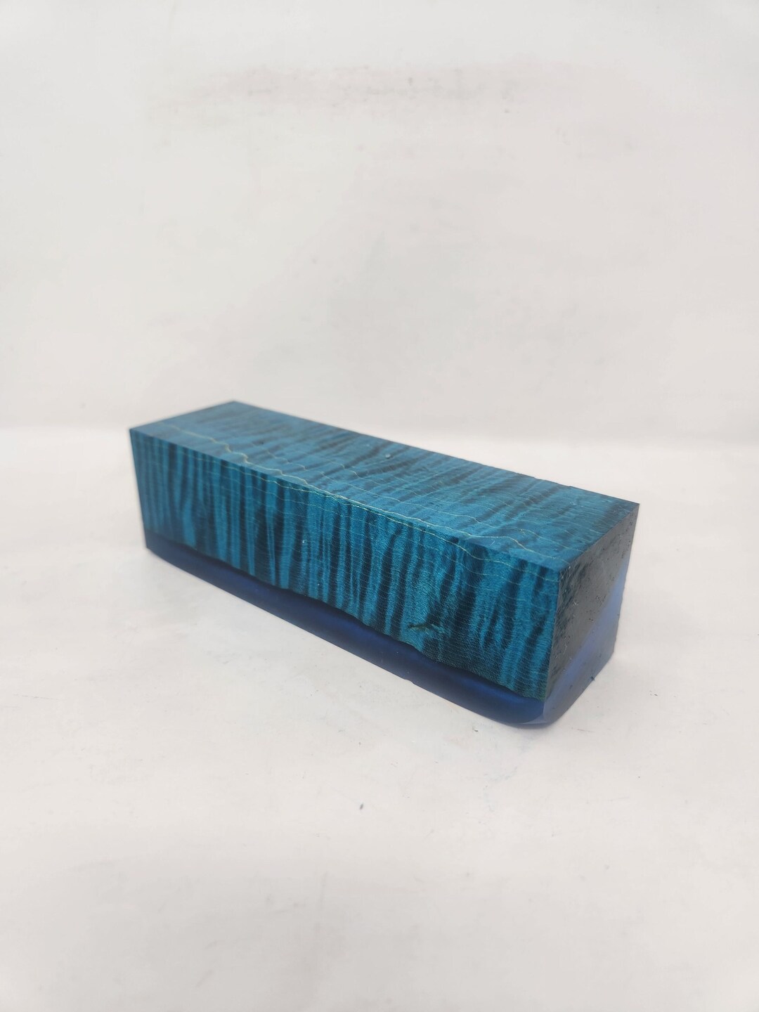 Hybrid Stabilized Teal Dyed Curly Maple With Deep Blue Alumilite Epoxy ...